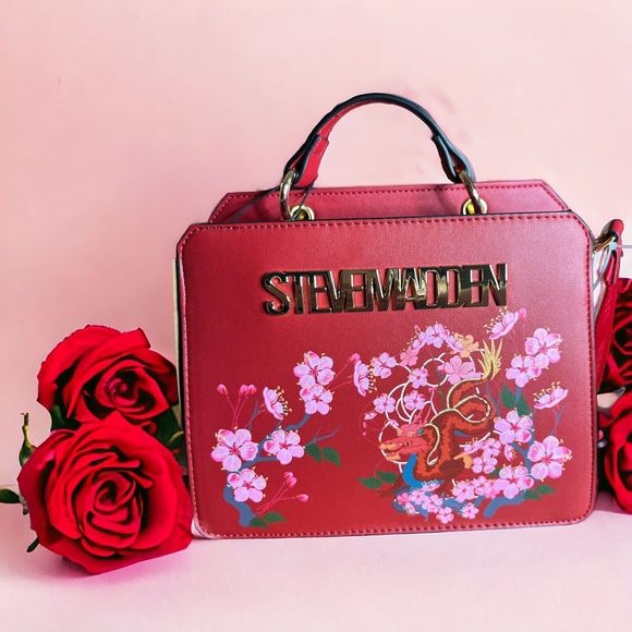Steve Madden | Bags | Steve Madden Bevelyn Red Dragon Satchel Crossbody ...